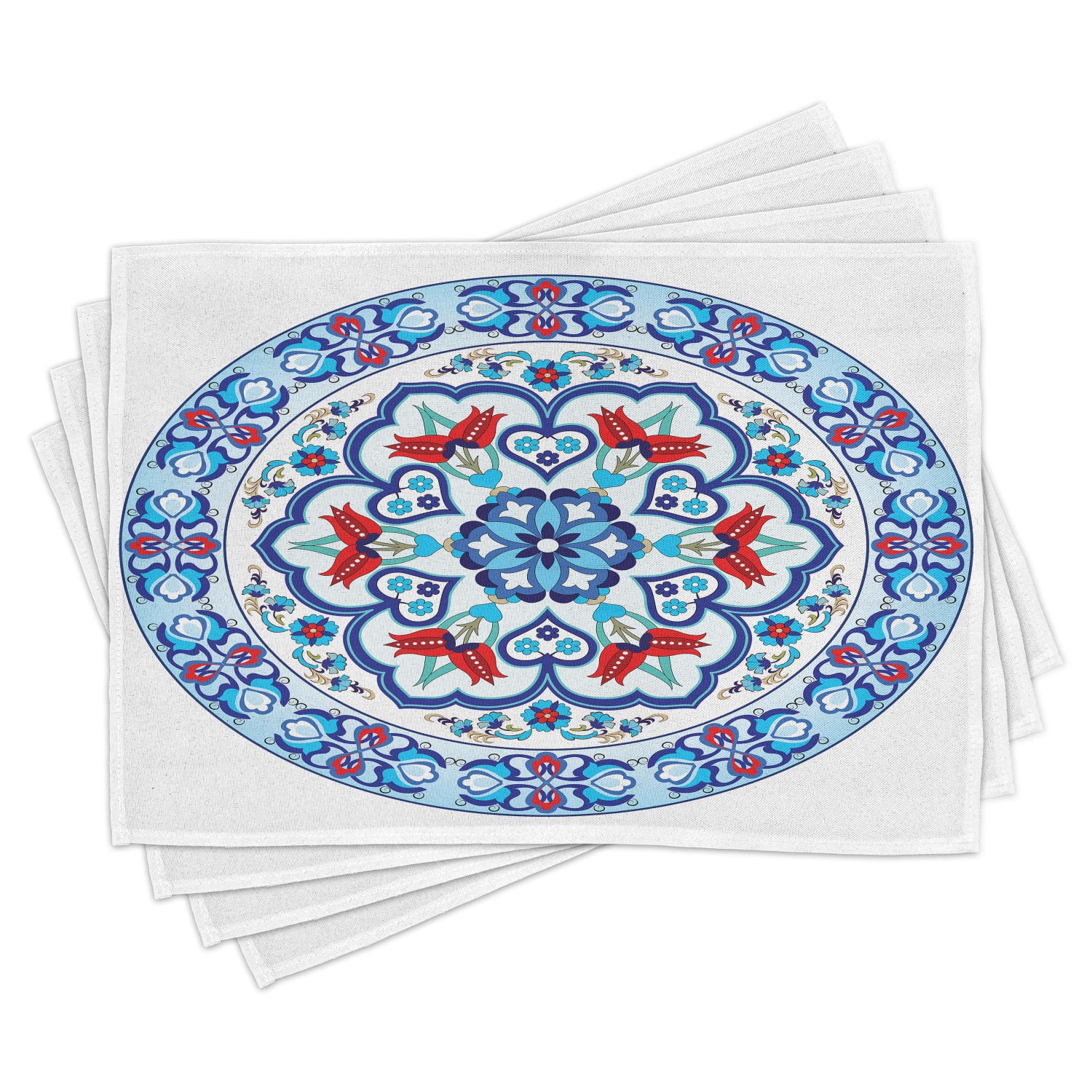 Antique Placemats Set of 4 Ottoman Turkish Style Art with Tulip Period ...