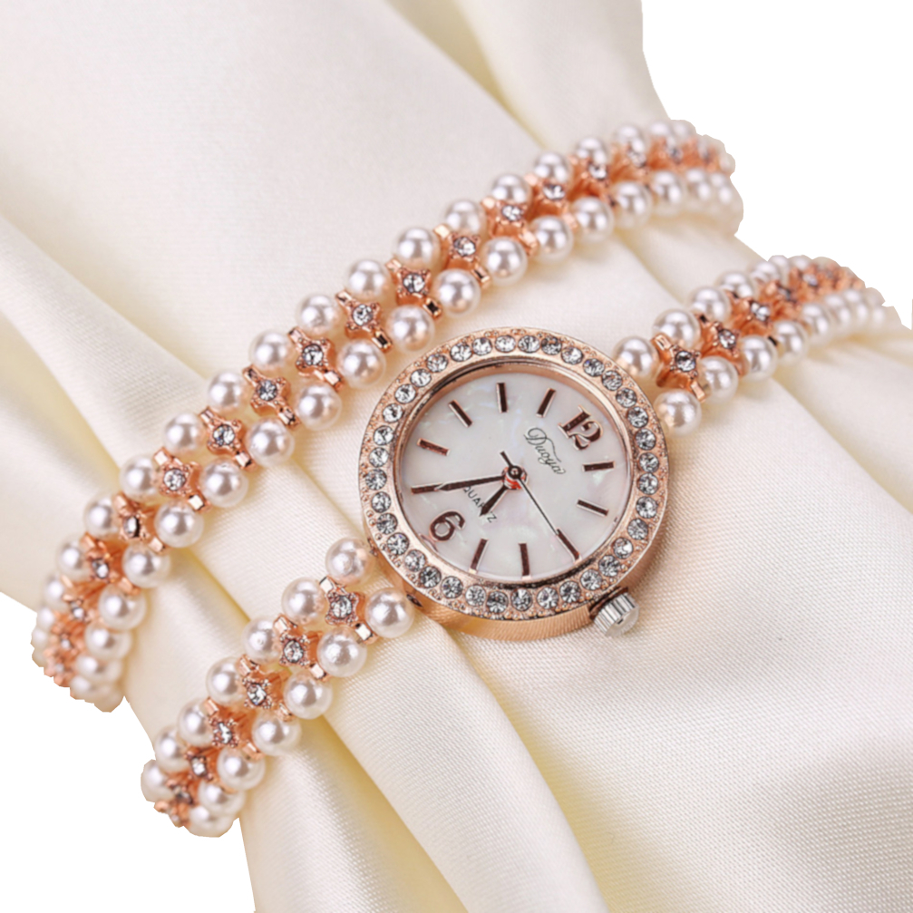 Wrap around Wrist Crystal Round Dial Pearl Woman Watch-319 - Walmart.com