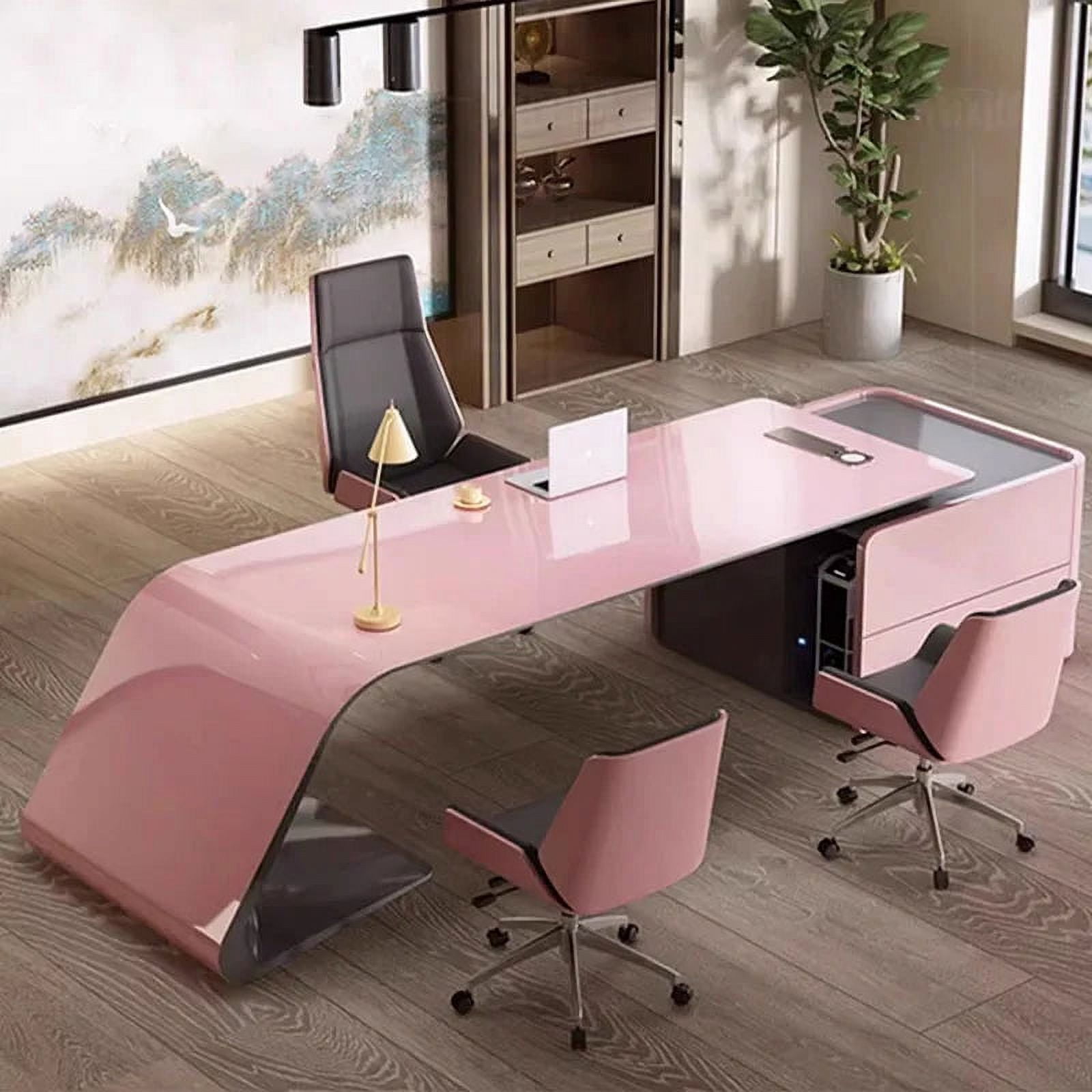 Modern Reception Office Desk Standing L Shaped Boss Executive Computer ...