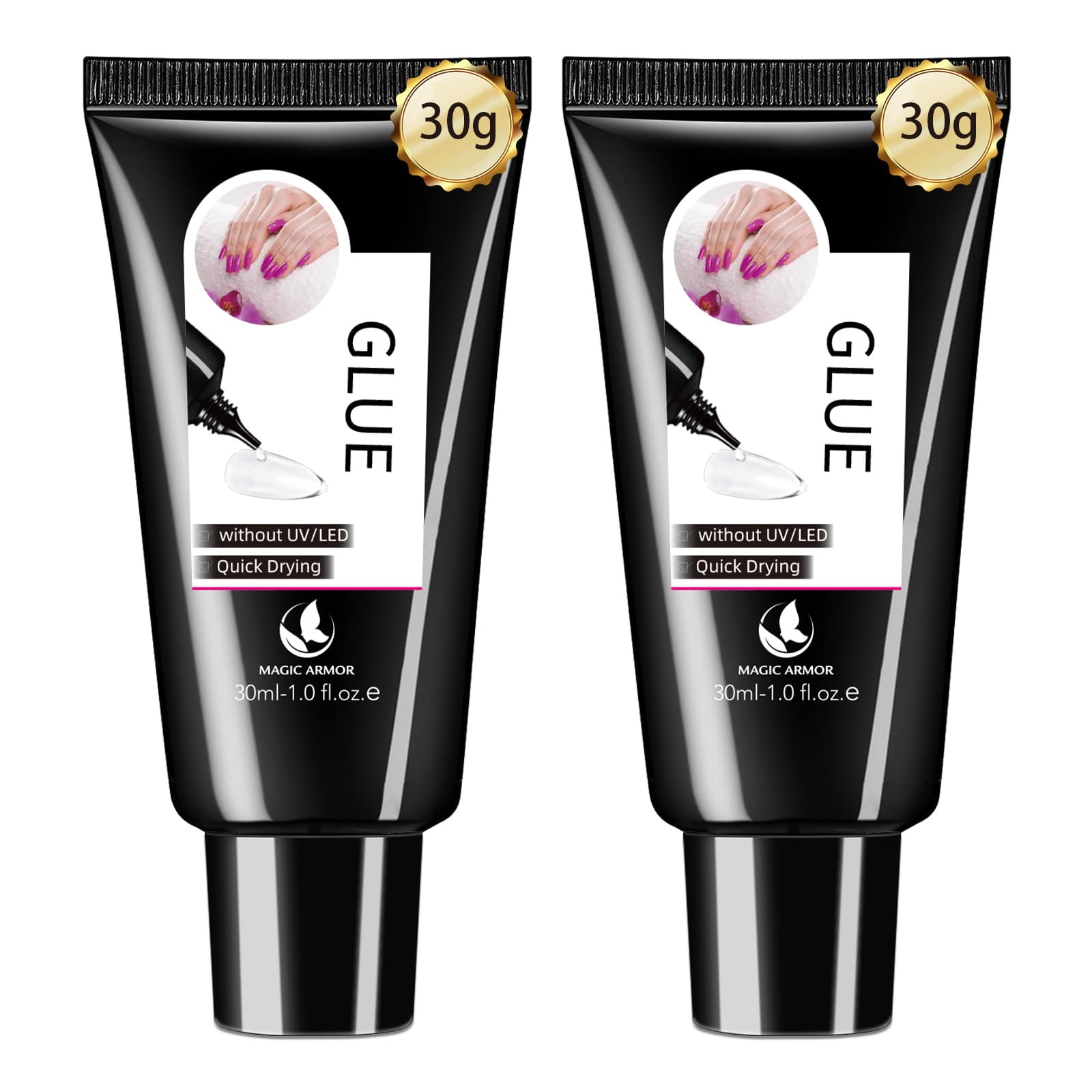 Pegamento de uñas MAGIC ARMOR semisólido de 30 ml x 2 de secado rápido | Bodega Aurrera en línea