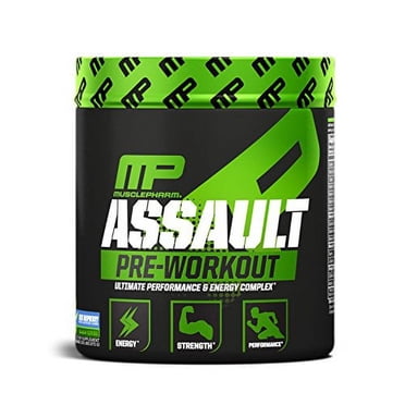 MusclePharm Assault Pre Workout Powder, Blue Raspberry, 30 Servings ...