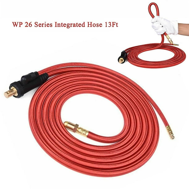 Wp26 Quick Connect Tig Torch Weld Gas-electric Integrated Red Hose ...
