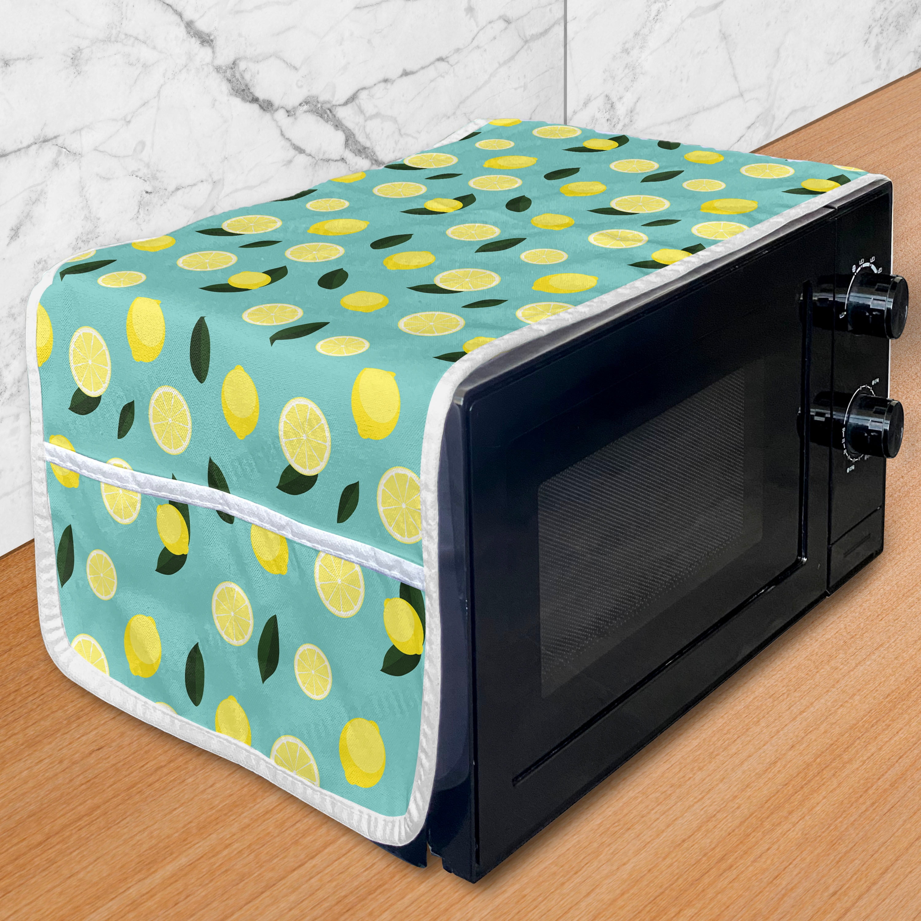 Lemons Microwave Oven Cover, Tropical Citrus Slices Rhythmic Summer ...