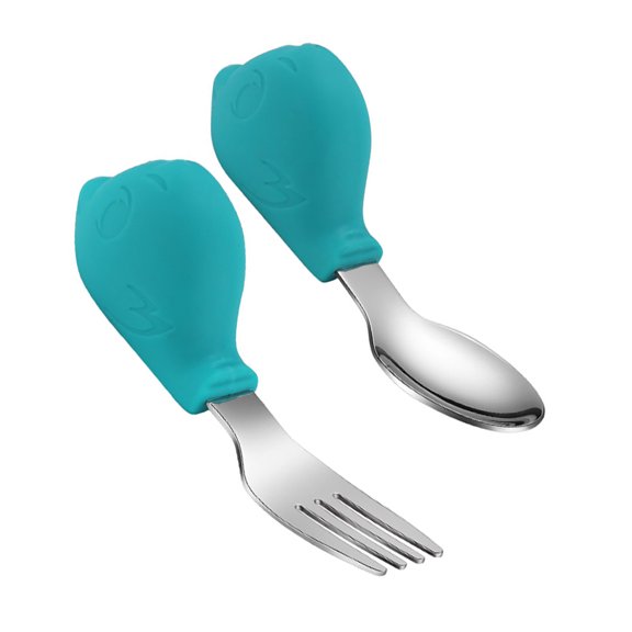 Lulyboo Baby Silverware, Self Feeding Baby & Toddler Stainless Steel ...