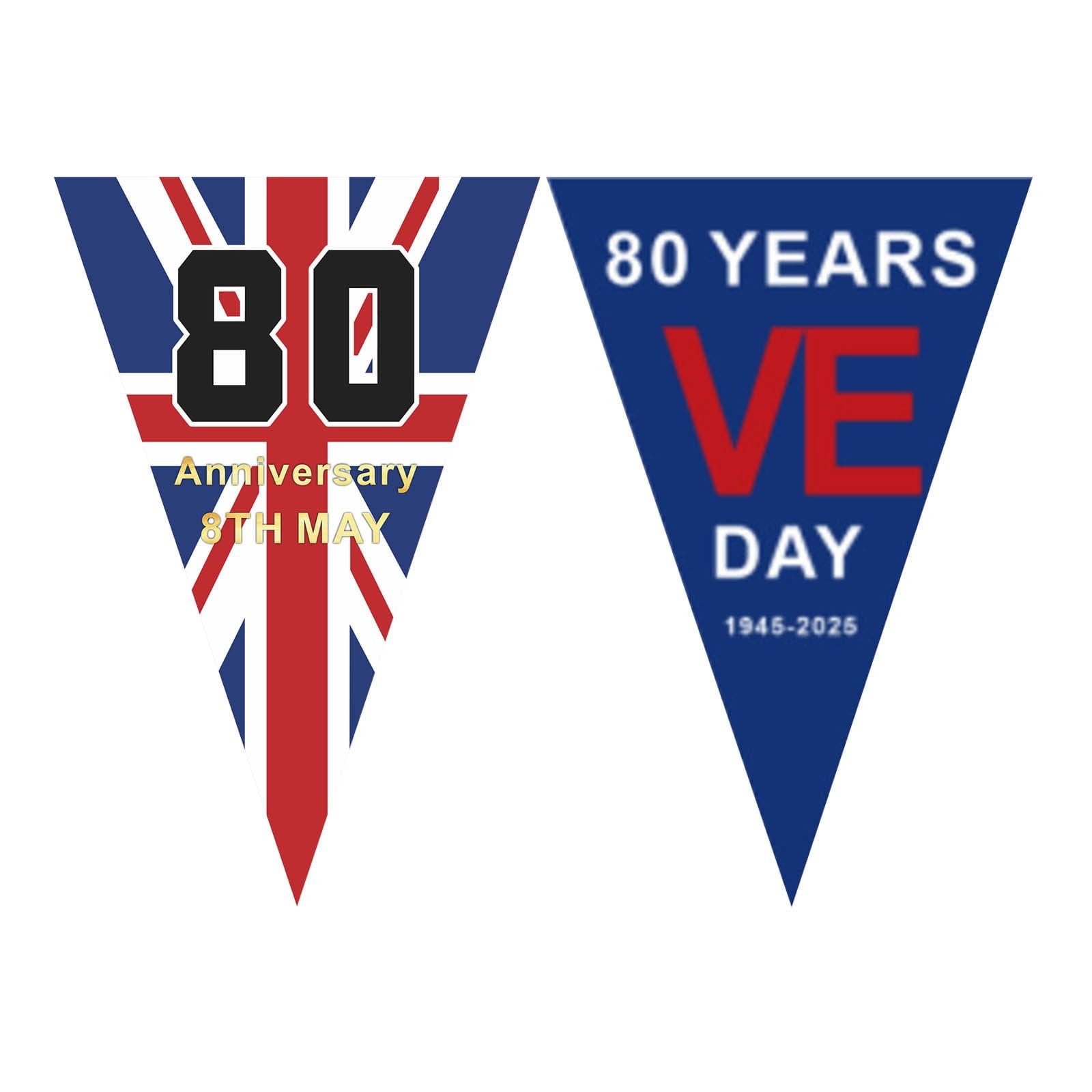 Hbdhejl 32.8Ft Length 2025 Ve Day 80Th Bunting Banner 80 Years In ...