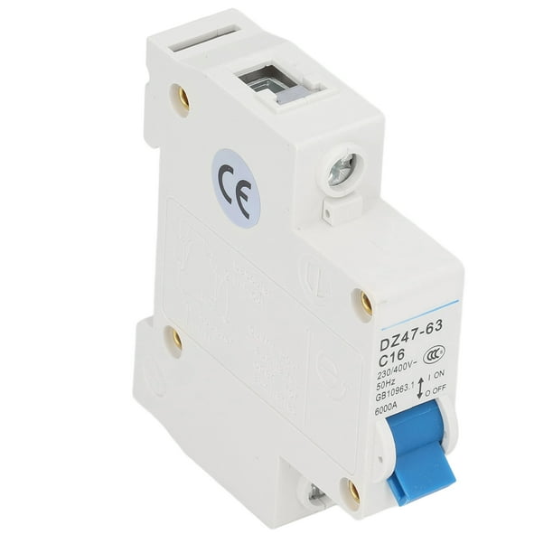 Disyuntor miniatura 1P Pa66, protector contra cortocircuitos, montaje en riel DIN, capacidad de ...