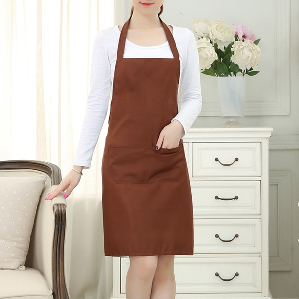Washranp Solid Color Apron,Cooking Adjustable Oil-resistant Protective ...