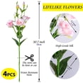 Eustoma Artificial Flowers 30” Long Stems Faux Roses Bouquet Dozen Silk ...