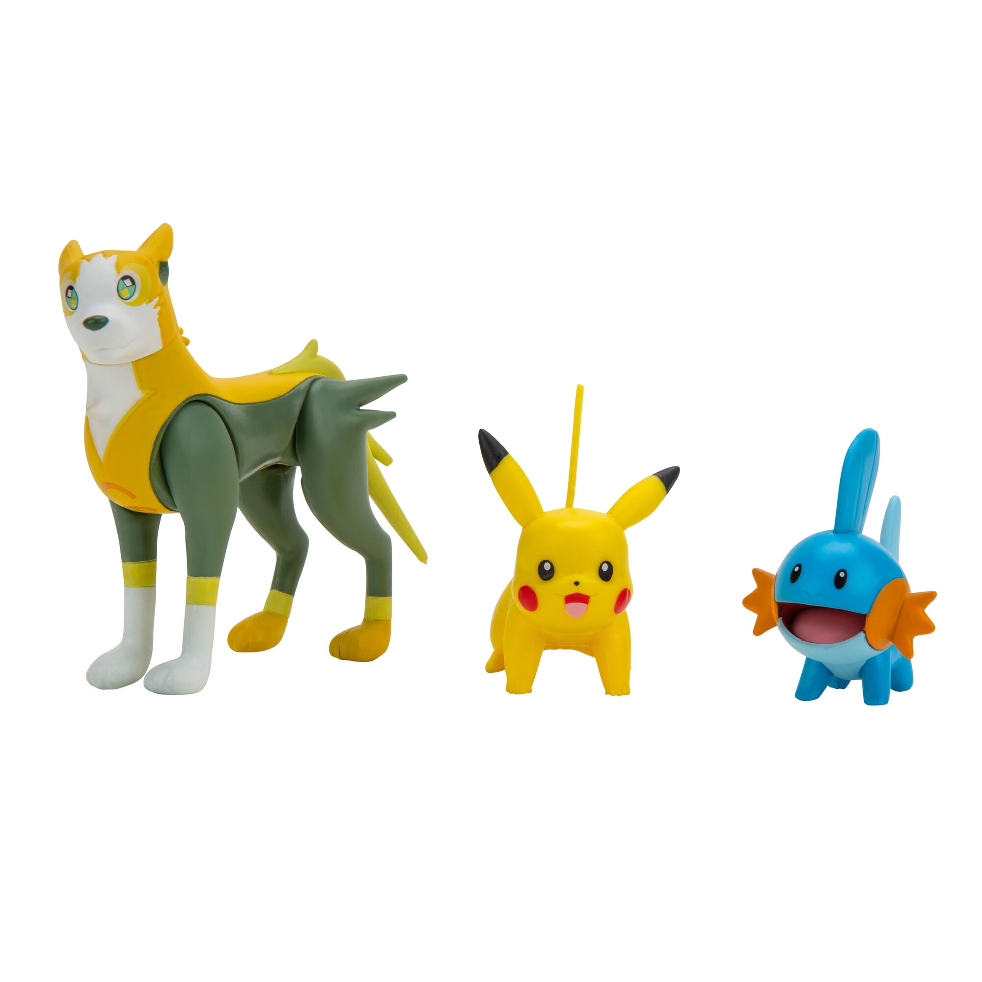 POKEMON BATTLE FIGURE 3 PACK - Features 2-Inch Mudkip, Pikachu & 3-Inch ...