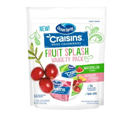 Ocean Spray Craisins Fruit Splash Watermelon & Raspberry Lemonade Dried ...