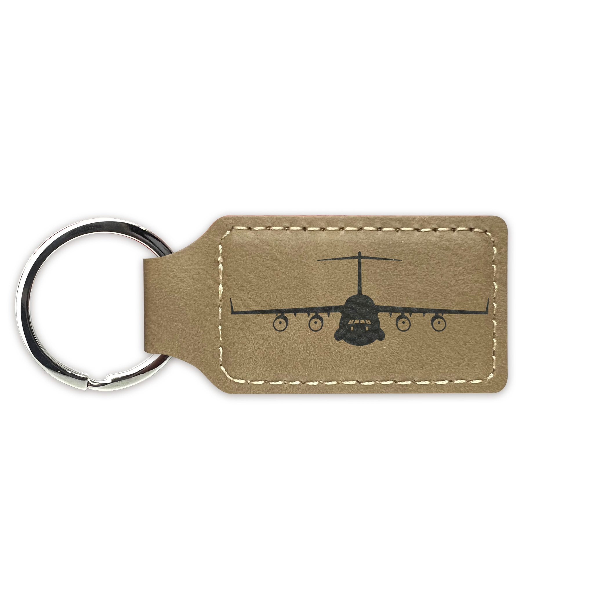 C-17 Globemaster III Keychain Leatherette Rectangle - Laser Engraved ...