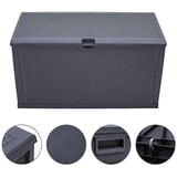 SOLAURA 120 Gallon Outdoor Storage Deck Box Patio Wicker Resin ...