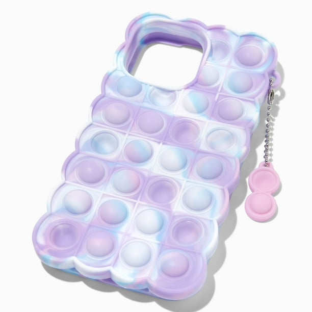 Claire's Teen Girls' Pastel Tie Dye Popper Phone Case, Blue and Purple ...
