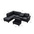 Kayto Inc 97" Modern And Contemporary Fabric 3-Piece Sectional Sofa ...
