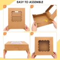 30pcs Pie Boxes, 10x10x2.5 Bakery Boxes with Window, Auto-Popup Brown ...