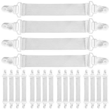 4 Pc Sheet Grippers Bed Elastic Straps Fasteners Clasp Suspender Clips ...