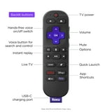Roku Voice Remote Pro 2nd Ed., Rechargeable with Voice & Backlit ...