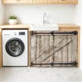 Barn Door Cabinet Curtains 28" W x 35" L Retro Countryside Farmhouse ...