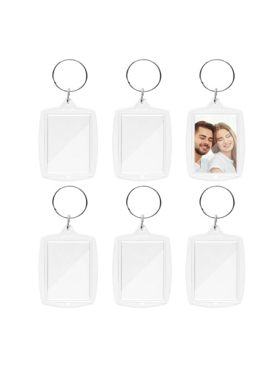 100pcs Acrylic Picture Frame Keychain Ornament Apple Shaped Blanks ...
