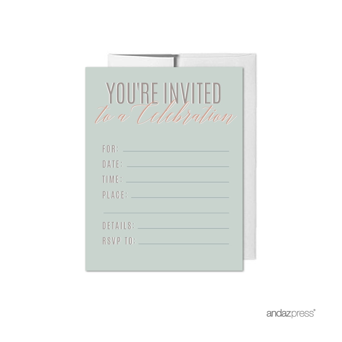 Signature Rustic Pastels Party, Invitations with Envelopes, 20-Pack ...