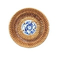 shyuyusa Blue And White Porcelain Piece Rattan Tea Coaster，Round ...