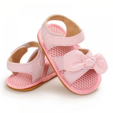 GYRATEDREAM Baby Toddler Infant Girls PU Leather Soft Sole Summer Sandals Flower Princess Flat ...