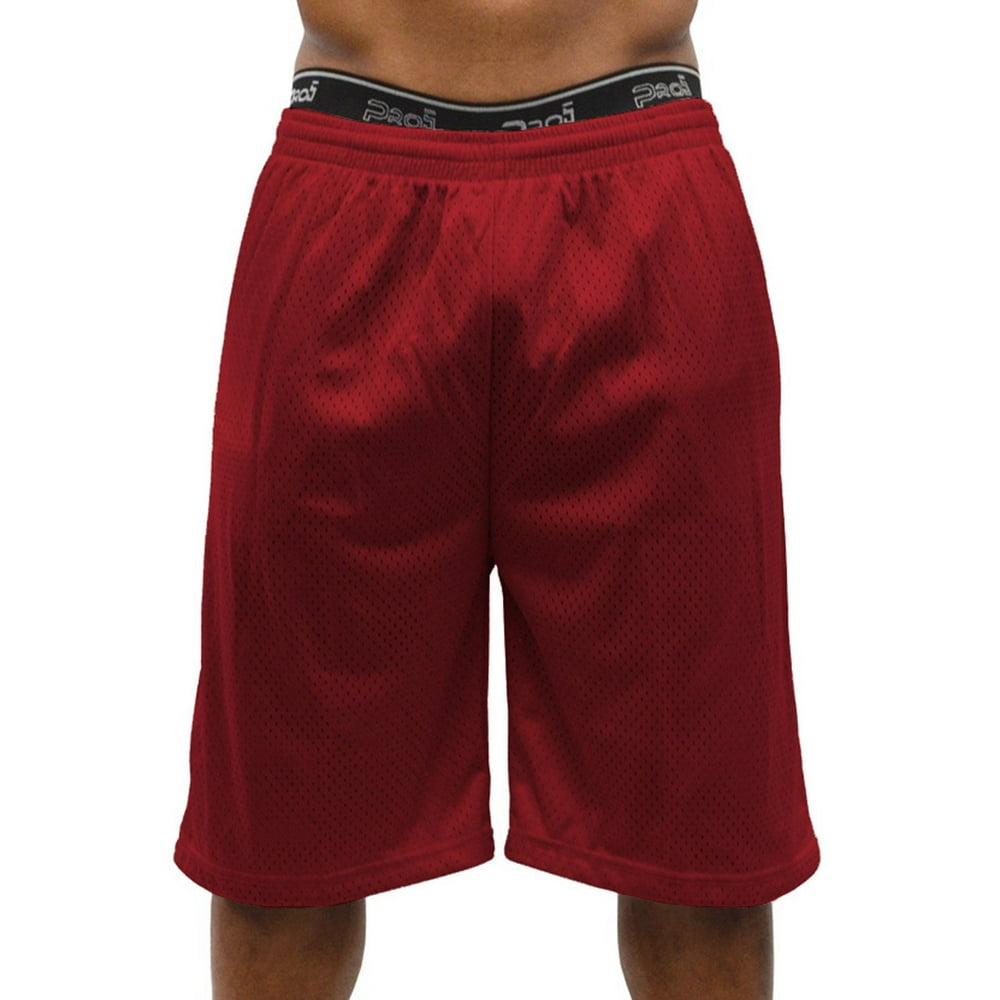 Pro Club - Pro 5 Mens Plain Mesh Shorts,Red,Medium - Walmart.com ...