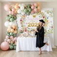 Floral Gold Congrats Grad Backdrop Class of 2026 Graduation Background ...