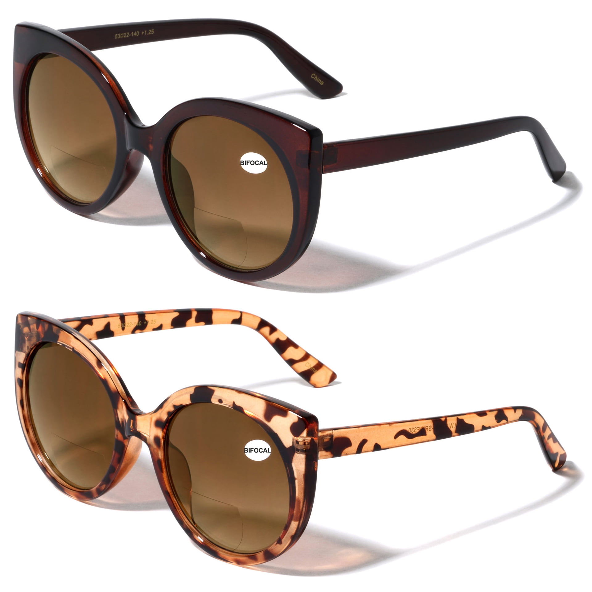 V.W.E. 2 Pairs Women Bifocal Reading Sunglasses Reader Glasses Round ...