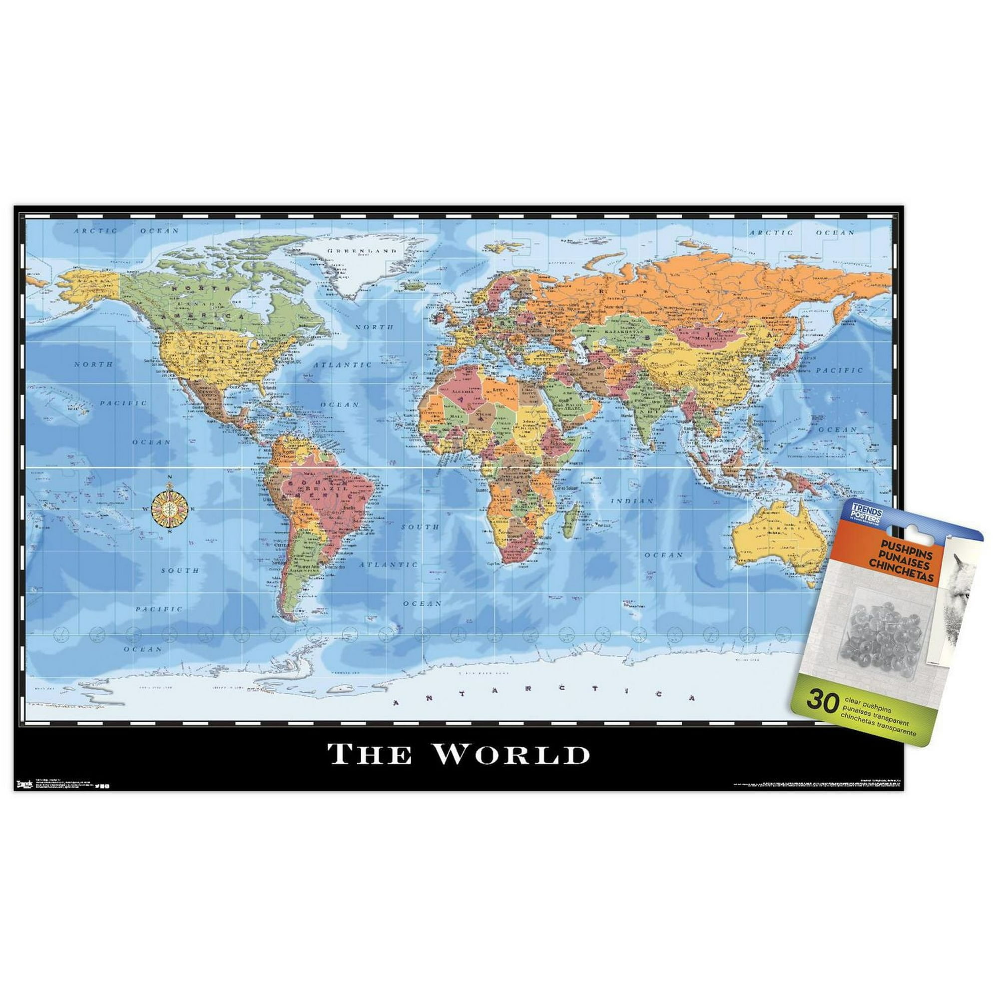 Click here for Trends International Map - World Wall Poster  22.3... prices