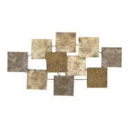 DecMode Multi Colored Metal Overlapping Round Cutouts Geometric Wall ...