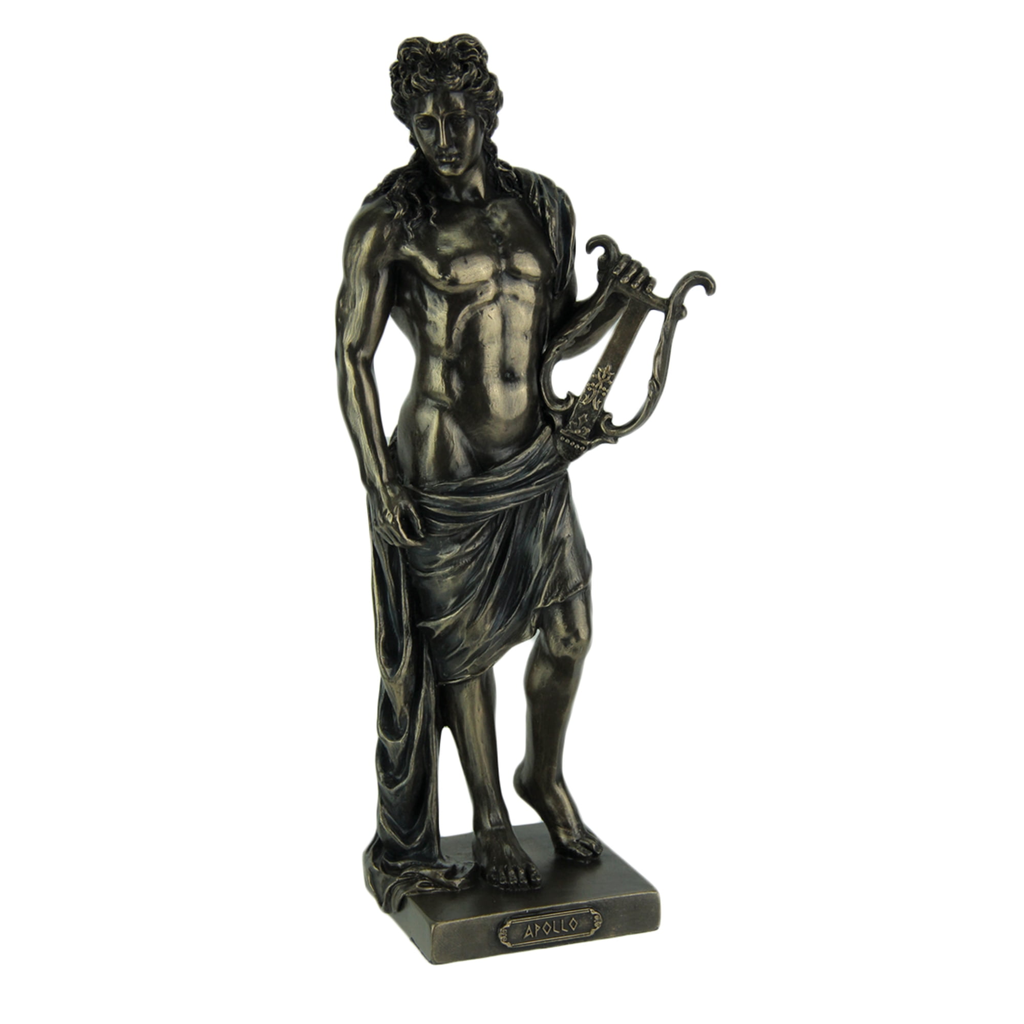 Apollo Lyre Polyresin Posing Greek God Apollo Holding His Lyre Statue