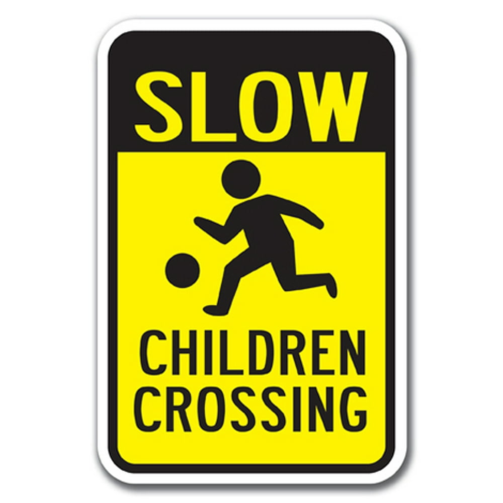 Slow Children Crossing Sign 12" x 18" Heavy Gauge Aluminum Signs ...