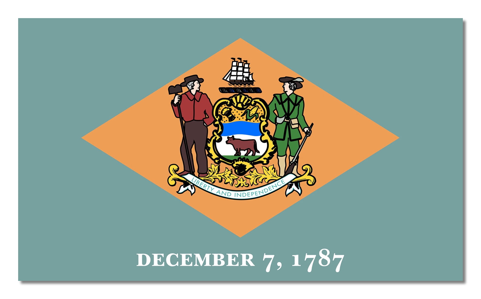 Delaware - United State of America State Flag Vinyl Decal Sticker Car ...