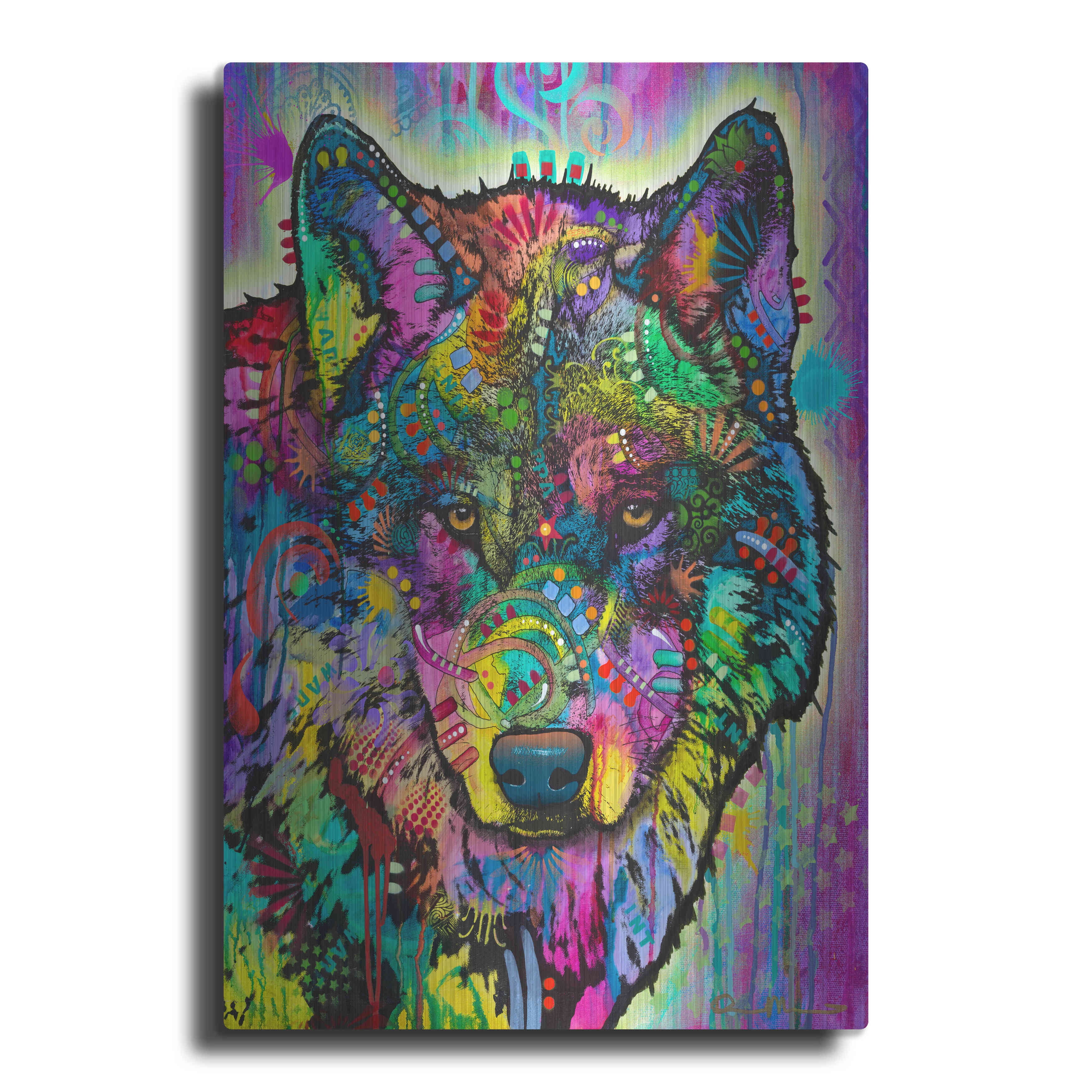 Luxe Metal Art 'Warf Wolf' by Dean Russo, Metal Wall Art, 24"x36 ...