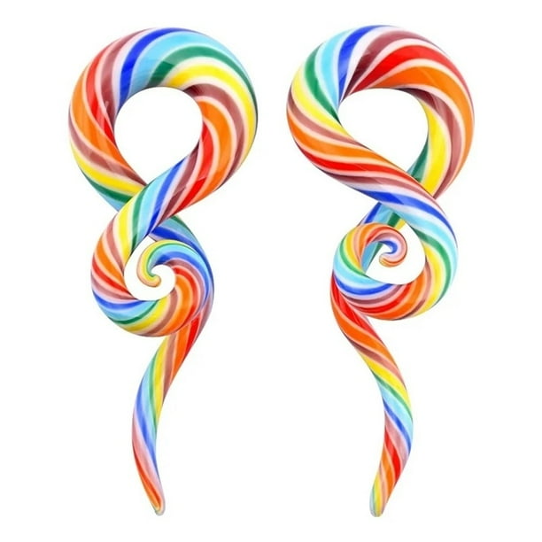 Piercing Expansores De Vidrio Retorcido Para Oreja Perforada | Walmart ...