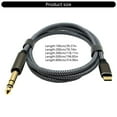 Black USB C Male to 6.5mm Male Cable Nylon Braided Adapter Cord 1m-8.0m ...