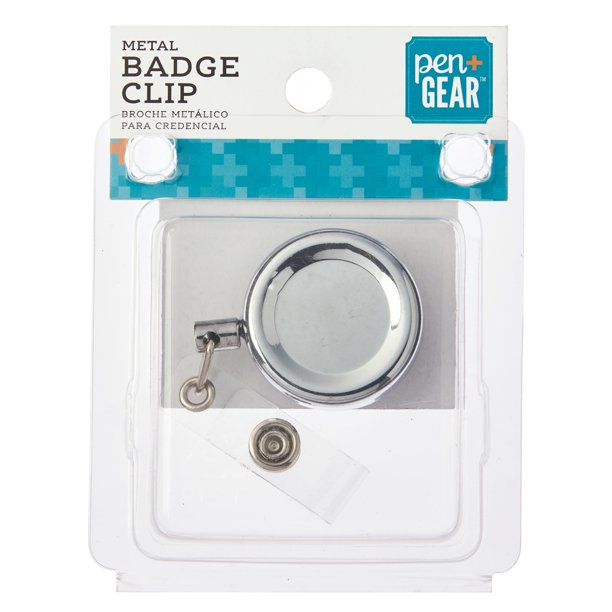 Pen + Gear Metal Retractable Badge Reel Clip for Badge Cards, Silver, 1 ...