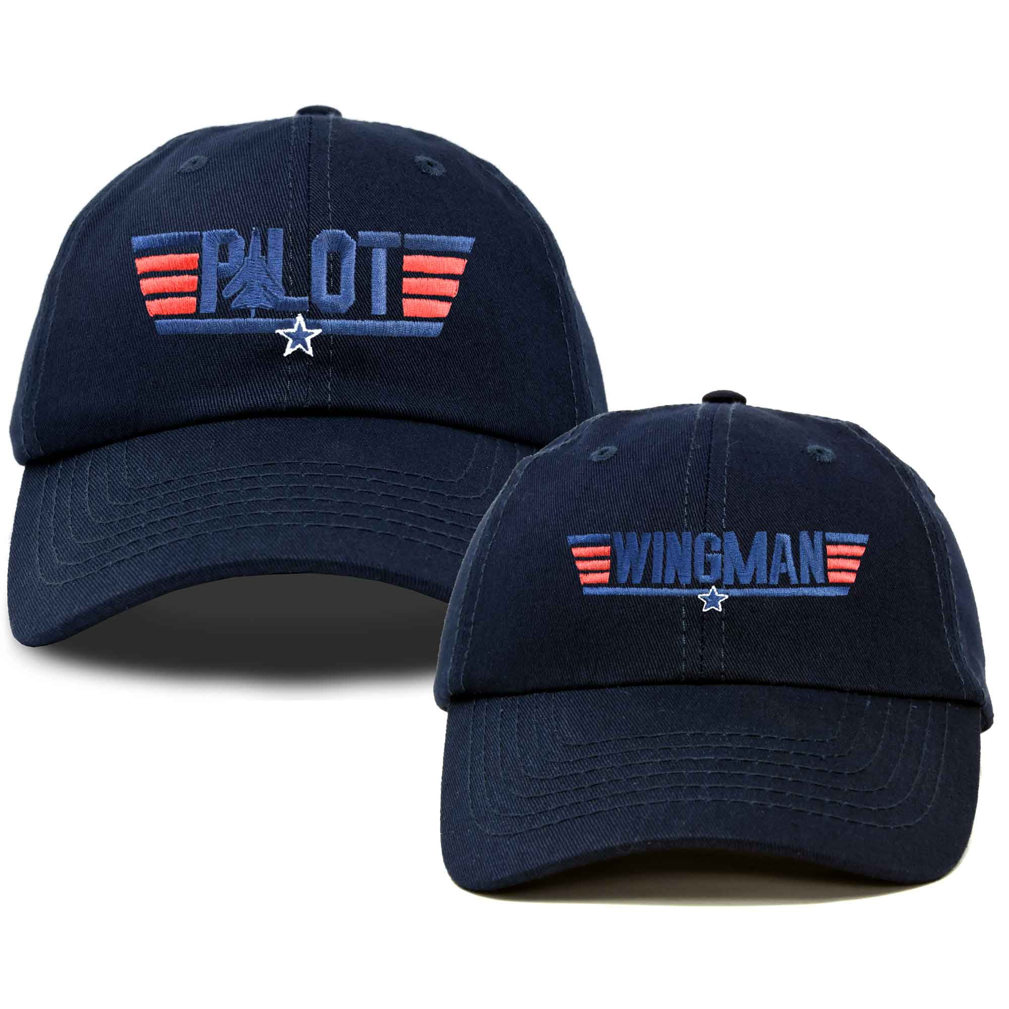 DALIX Father Son Pilot and Wingman Matching Hat Set Embroidered ...