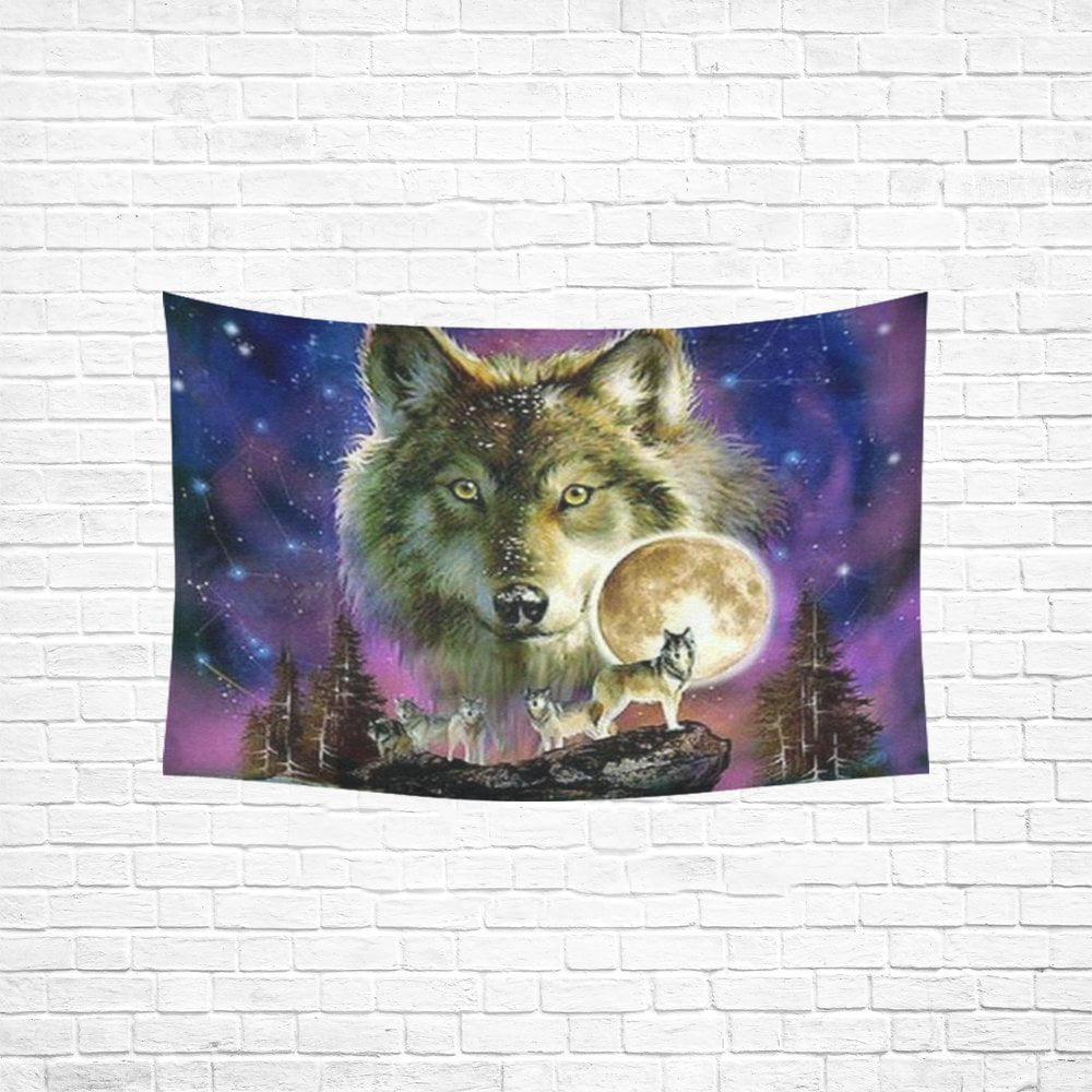 MYPOP Wall Art Animal Wolf Hanging Wall Tapestry 40x60 inches - Walmart.com