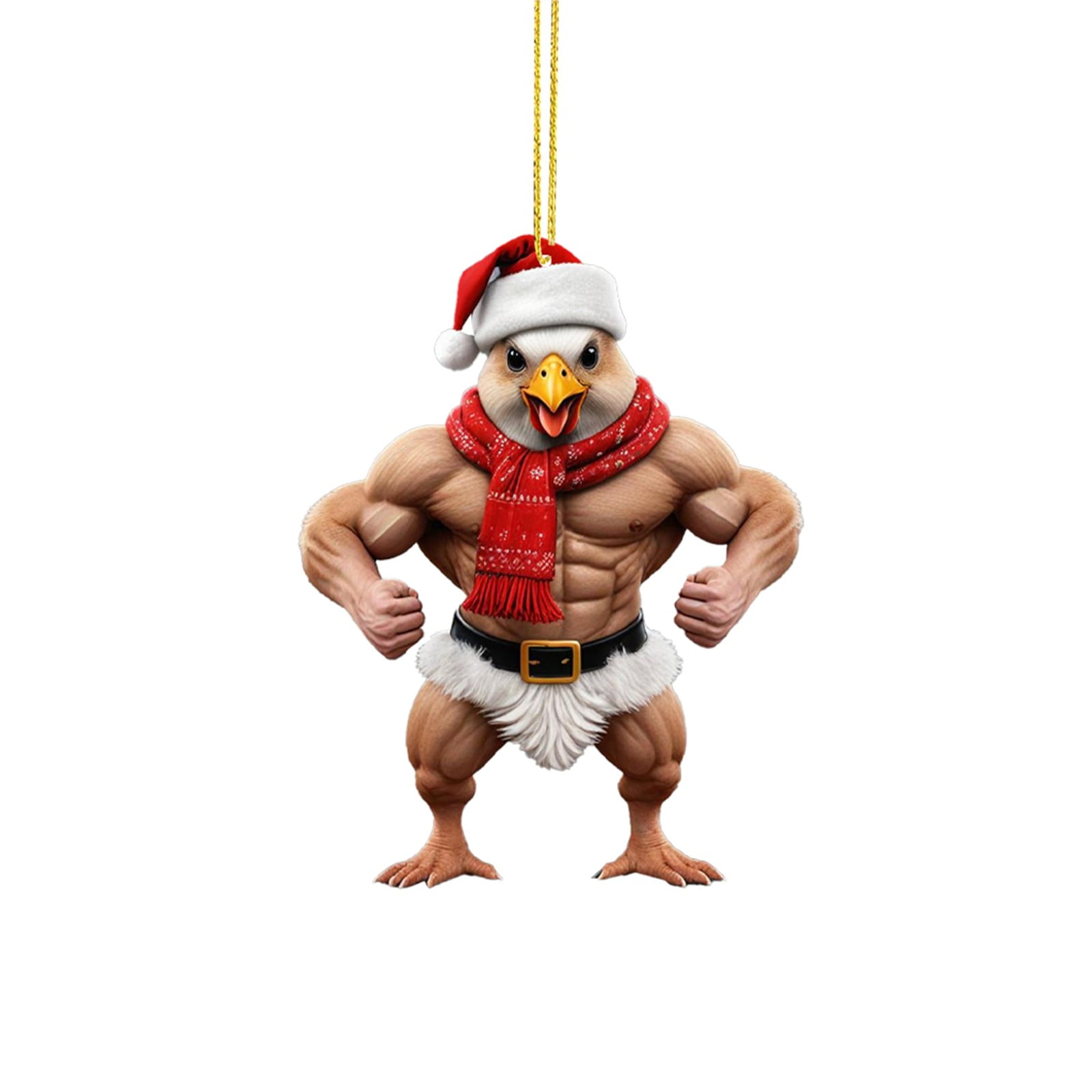 Click here for Bagmrteho 2d Christmas Muscle Chicken Pendant Deco... prices