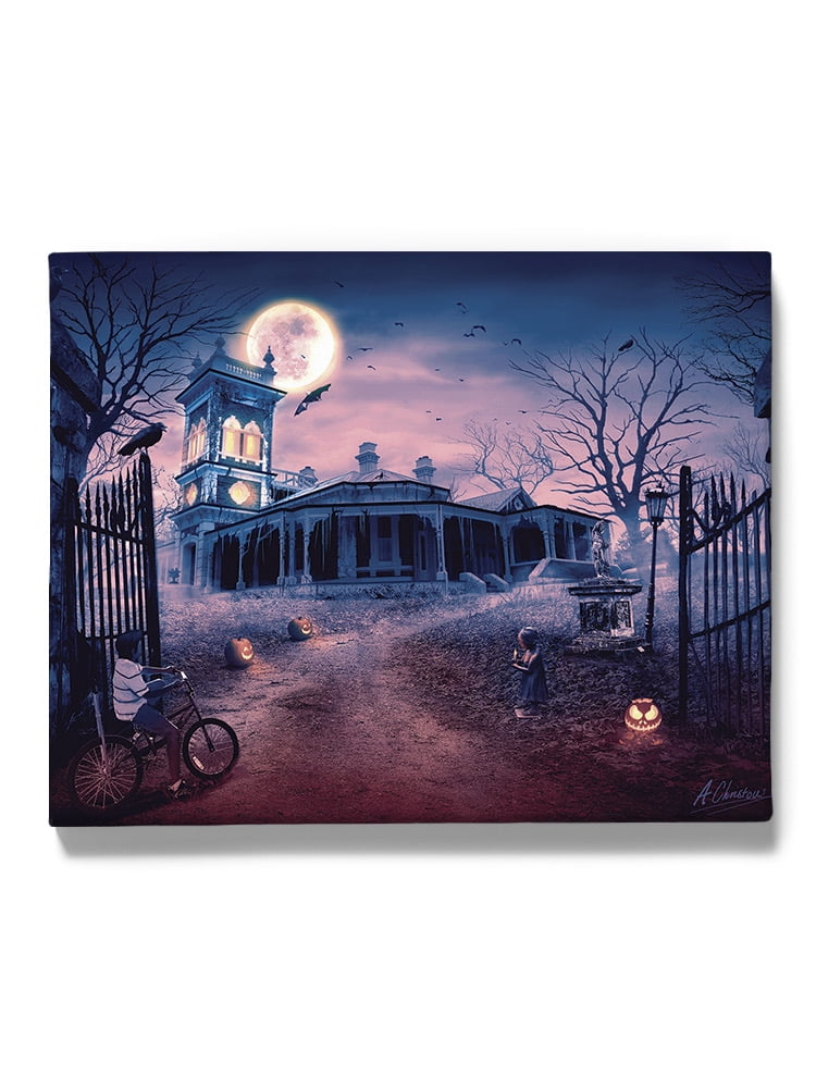 Halloween Mansion Wrapped Canvas -Anthony Chirstou Designs, - Walmart.com