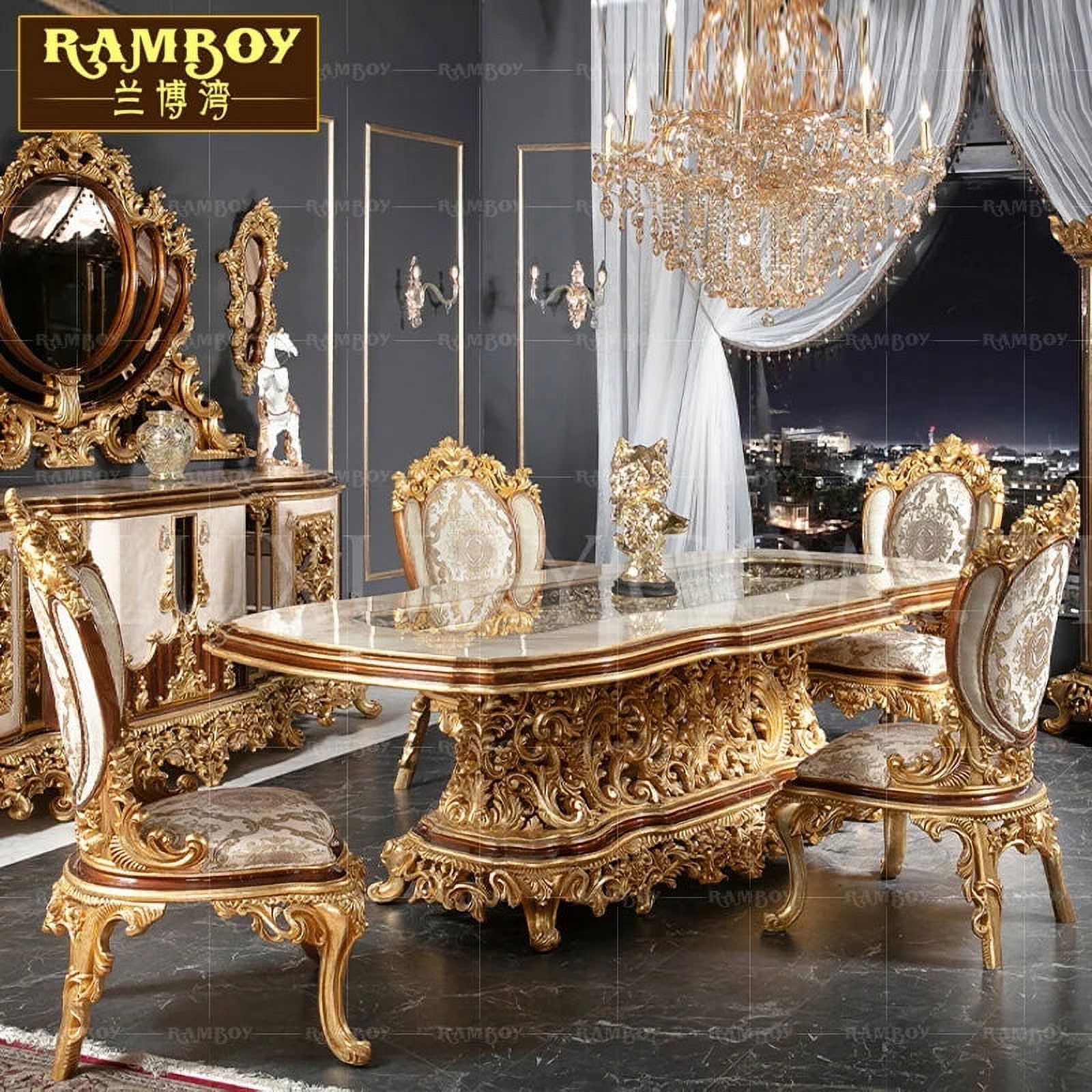 Italian large French dining table villa dining table European court ...