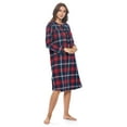 Ashford And Brooks Womens Flannel Plaid Long Sleeve Nightgown