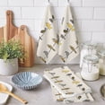 4 Pack Birds on the Wire Yellow Grey Orange Burlap Background Kitchen ...