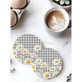 Coasters Set of 6 Daisy Floral Drink Coasters with Holder Absorbent ...