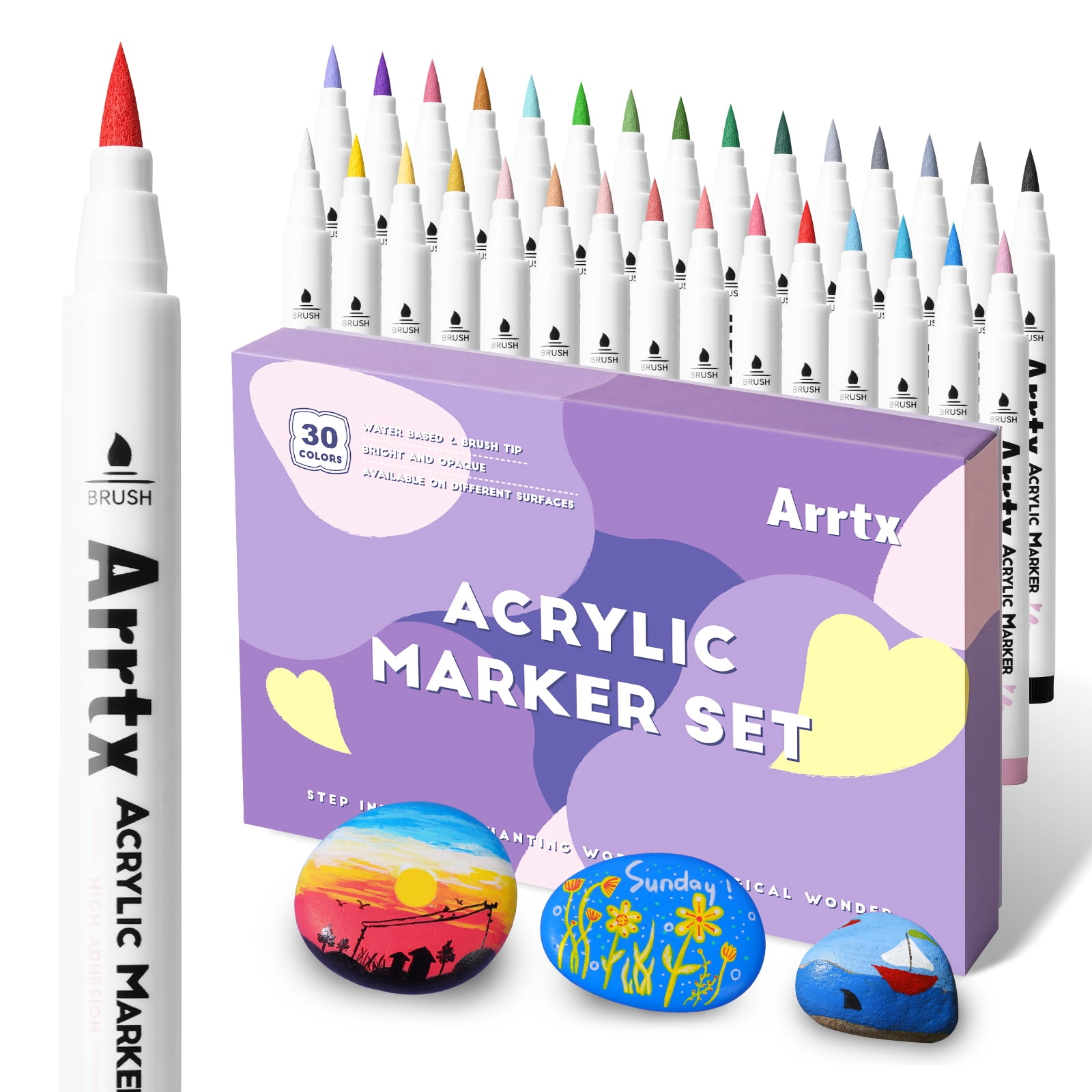 Click here for Arrtx 30 Colors Acrylic Paint Pens For Rock Painti... prices