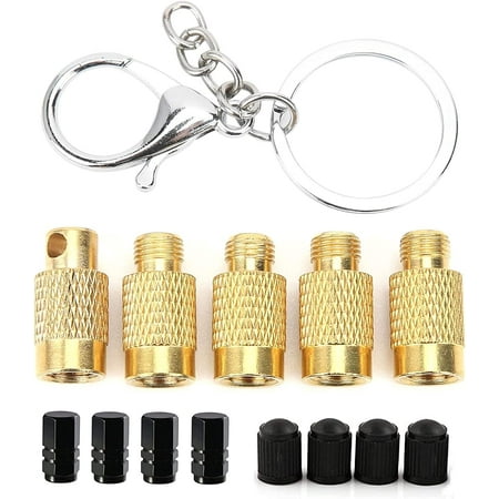 Tire Deflator Kit with Valve Caps, 4-in-1 Brass Tire Air Down Pressure ...