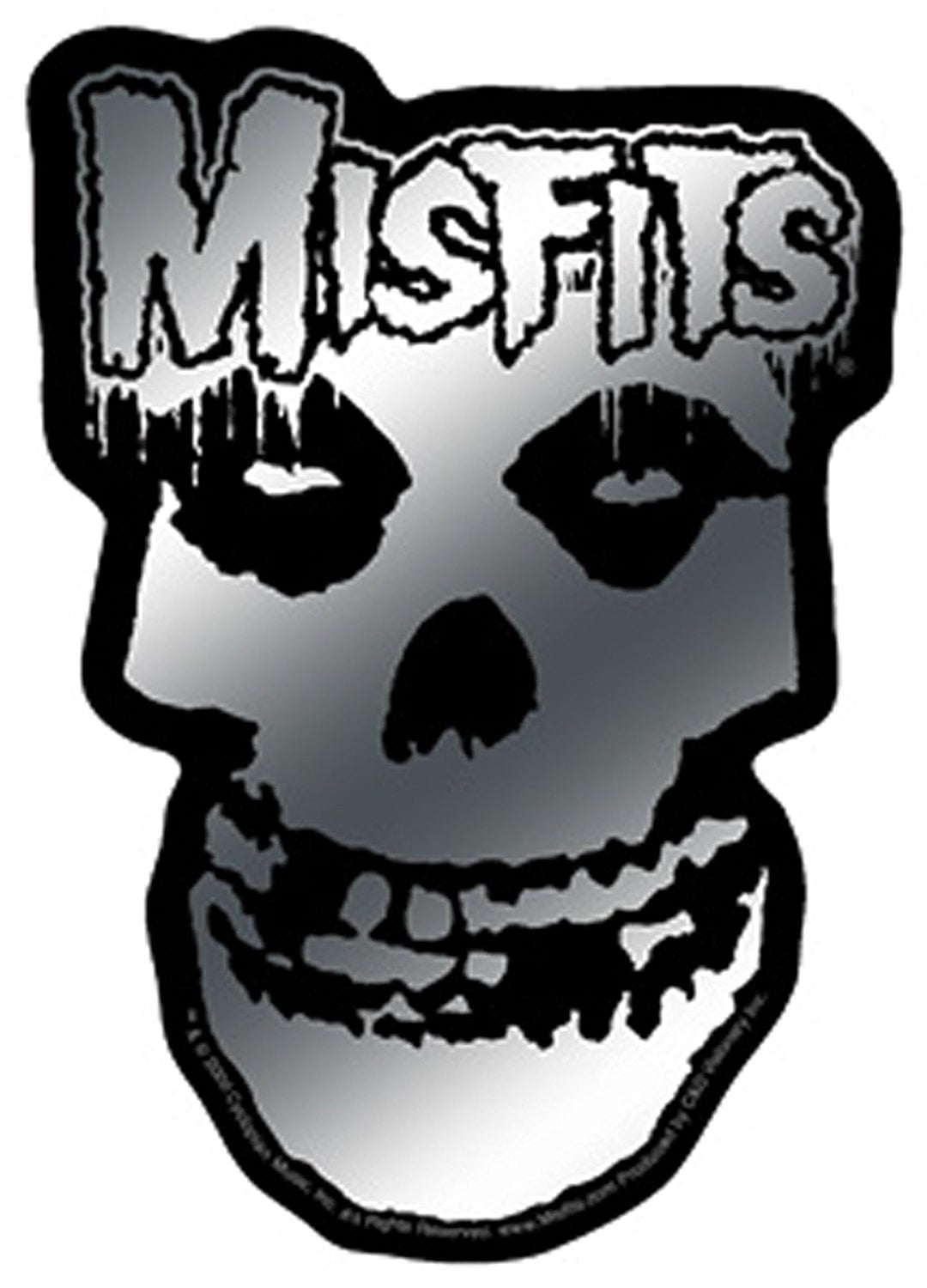 Officially Licensed, Misfits Logo and Skull Sticker, Chrome - Walmart.com