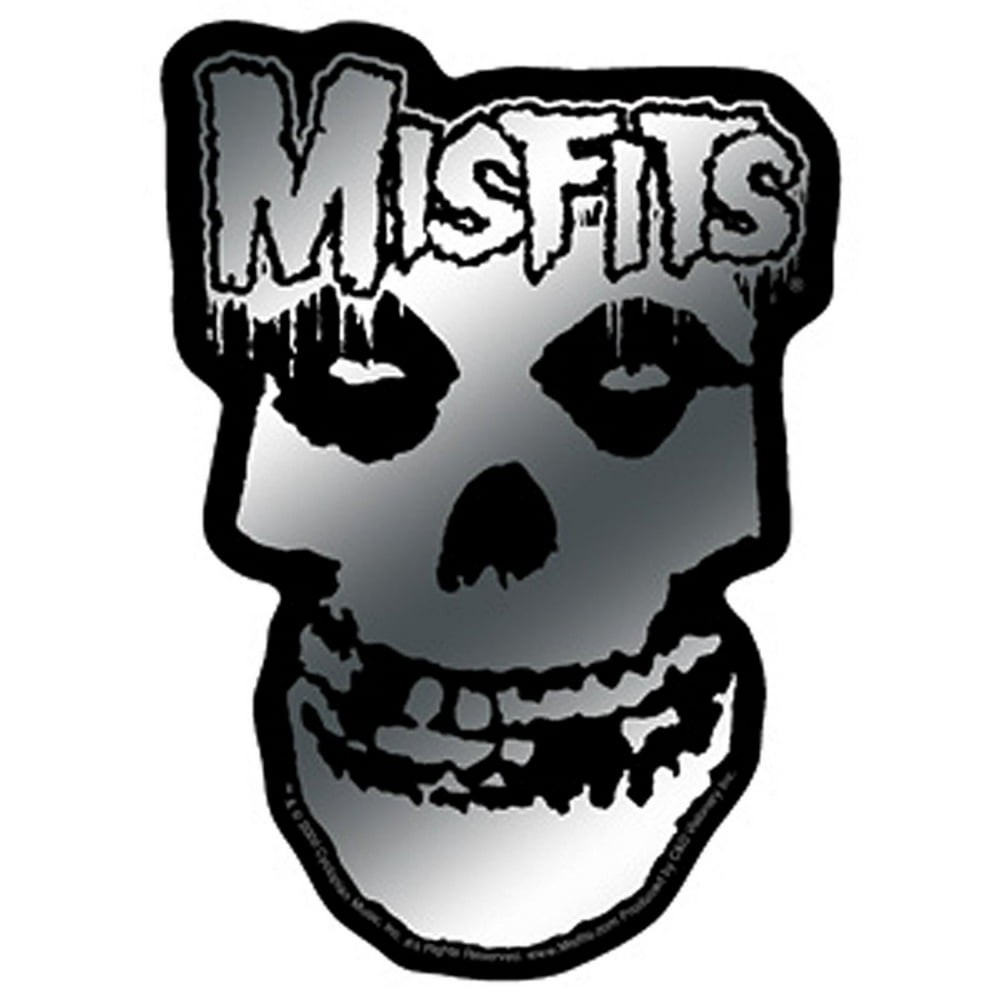 Officially Licensed, Misfits Logo and Skull Sticker, Chrome - Walmart ...